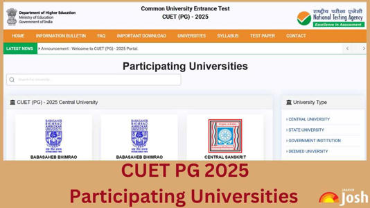 CUET PG 2025 Participating University; Check the Complete List Of Central And State Universities