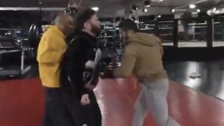 Watch Islam Makhachev brutalize Adin Ross with body punch then tap him with Twister submission