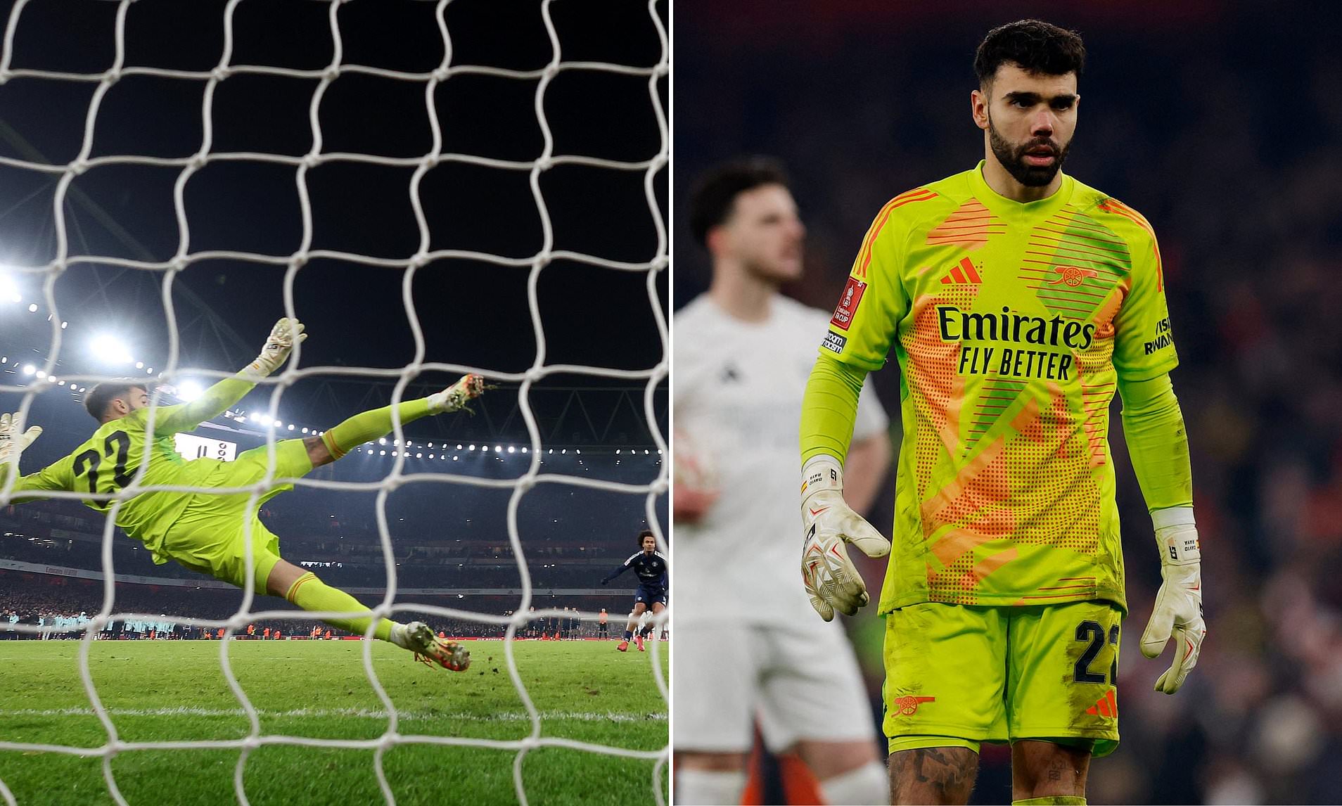 Fans slam David Raya for comical penalty shootout antics as Arsenal ...