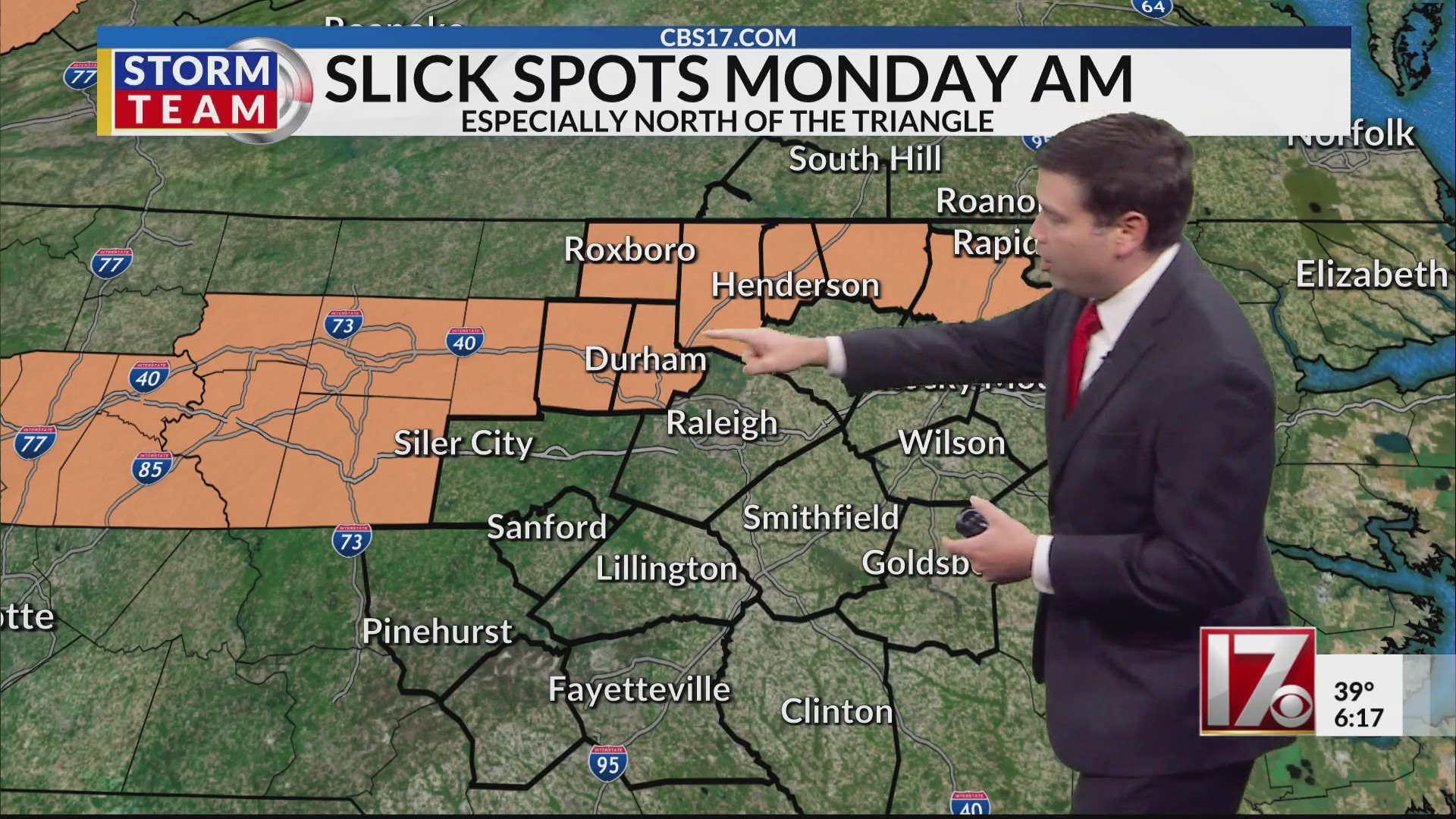 Lance Blocker's Sunday night central NC weather forecast