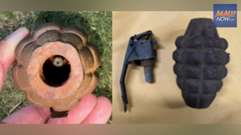 Hollowed-out hand grenade causes stir at Maui golf course