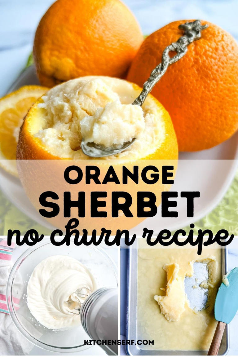 Whip up creamy orange sherbet: Serve in edible orange bowls