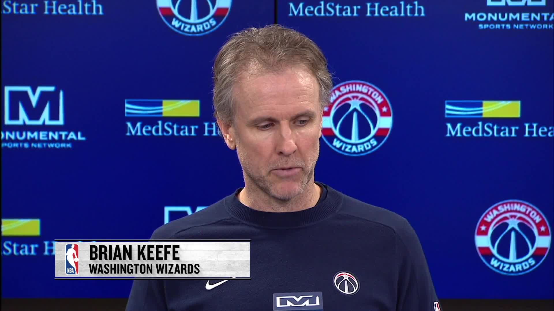 OKC 136, WAS 95: Wizards Coach Brian Keefe's Postgame Media Availability