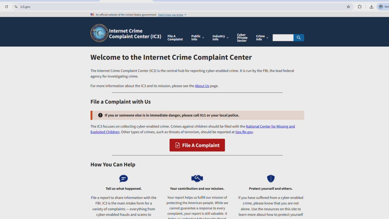 FBI website helps scam victims report internet crime