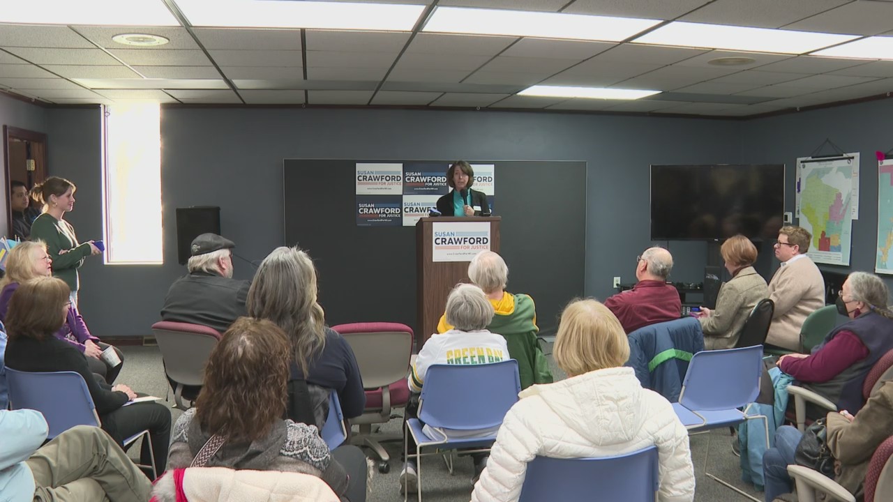 Wisconsin Supreme Court candidate Susan Crawford meets with voters in ...