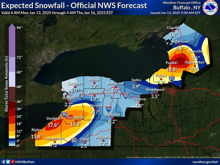 Brief burst of snow for Buffalo before lake effect lingers across ...