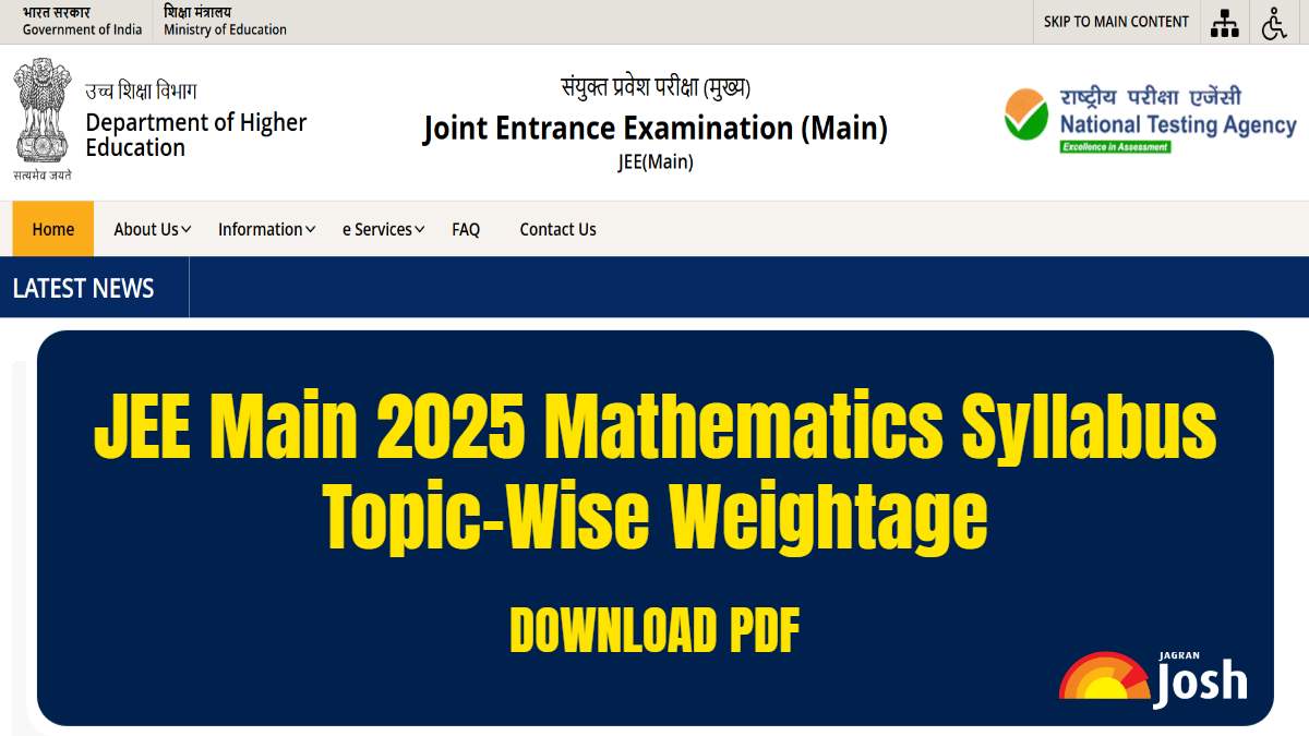 JEE Main 2025 Maths Syllabus PDF Download: Know Here Deleted Topics ...