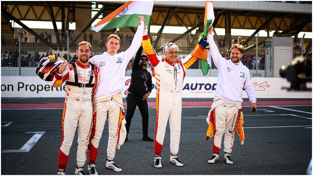 In pics A look at Tamil star Ajith Kumars victory at Dubai car racing event