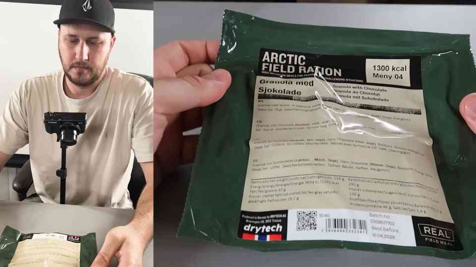 Tasting Norwegian Arctic Field Ration Menu #4 Military MRE (Meal Ready ...