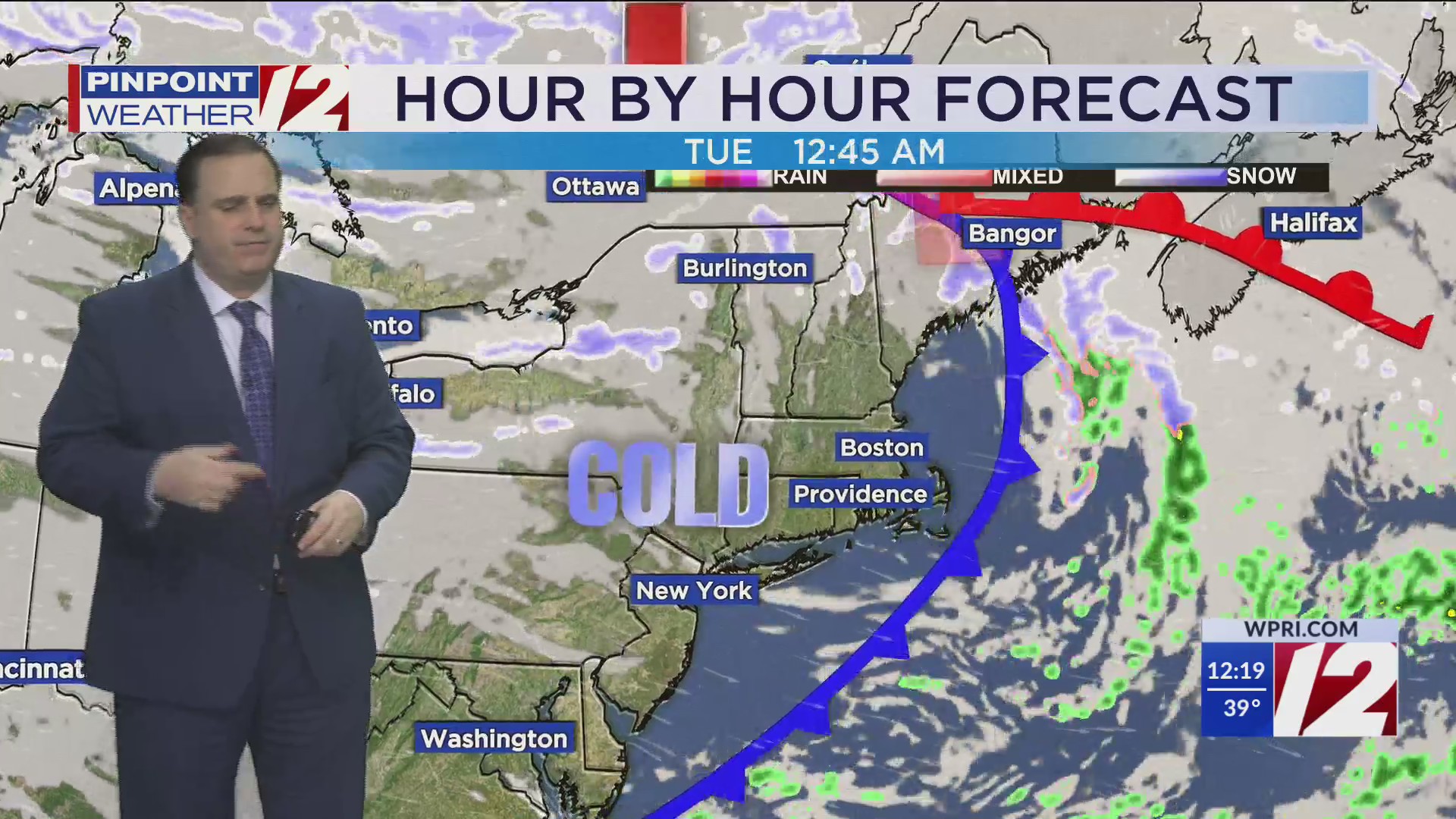 WPRI 12 Weather Forecast for 1/13/25: Colder and windy weather ahead