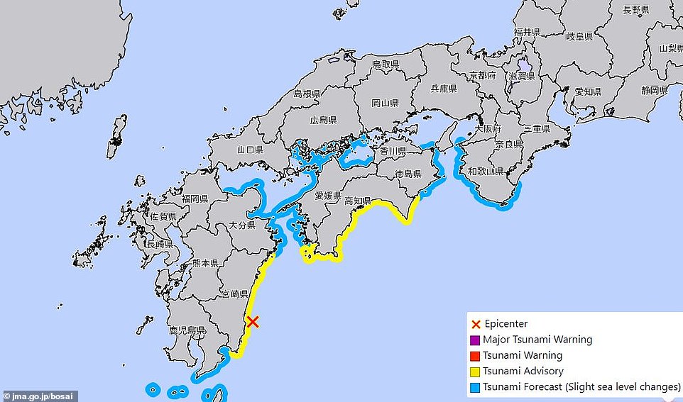 Tsunami alert after 6.9-magnitude earthquake strikes Japan