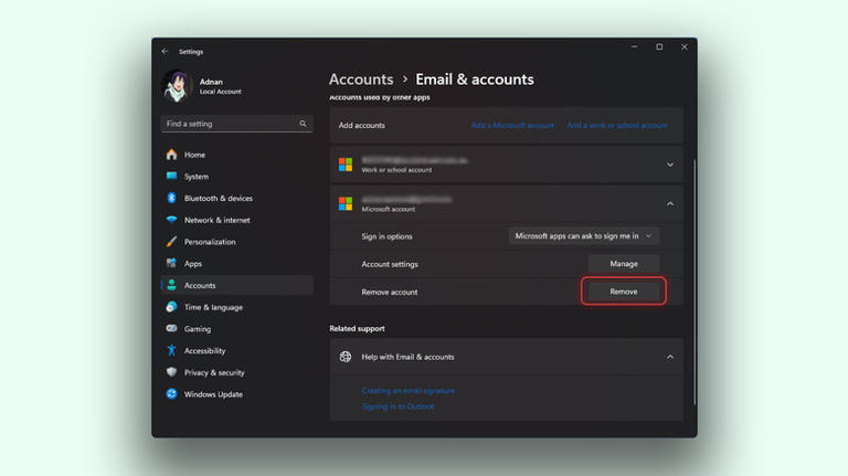 How To Remove A Microsoft Account From Windows 11