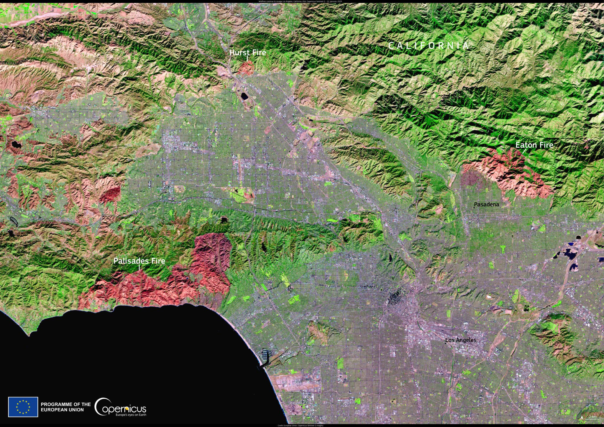 Incendies à Los Angeles: cette image satellite montre l'étendue des ... Incendies à Los Angeles: cette image satellite montre l'étendue des ...