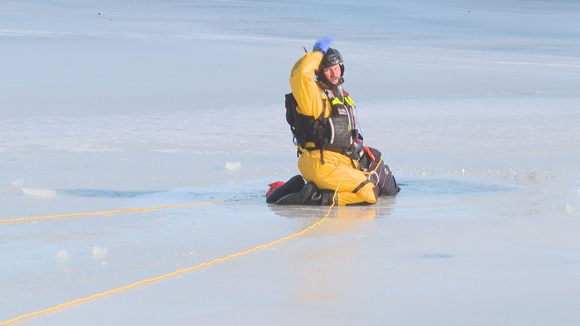 Lexington Fire Department practices ice rescue