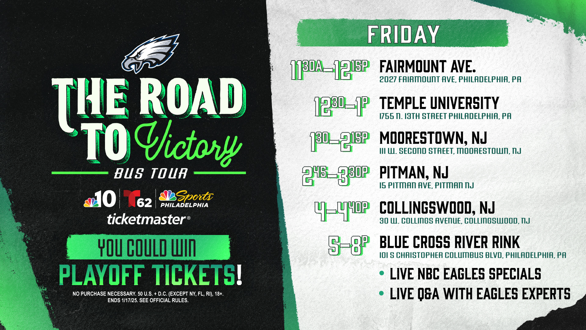 Get ready for the Divisional Round with the Eagles Road to Victory Bus ...