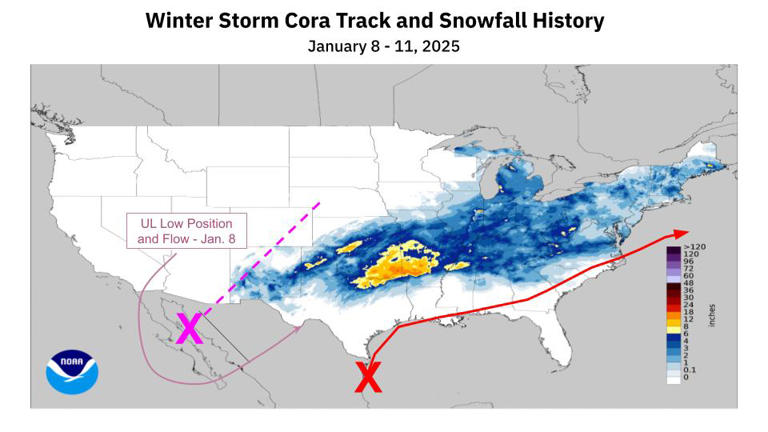 Winter Storm Cora Brings Southern Snow, Ice (RECAP)