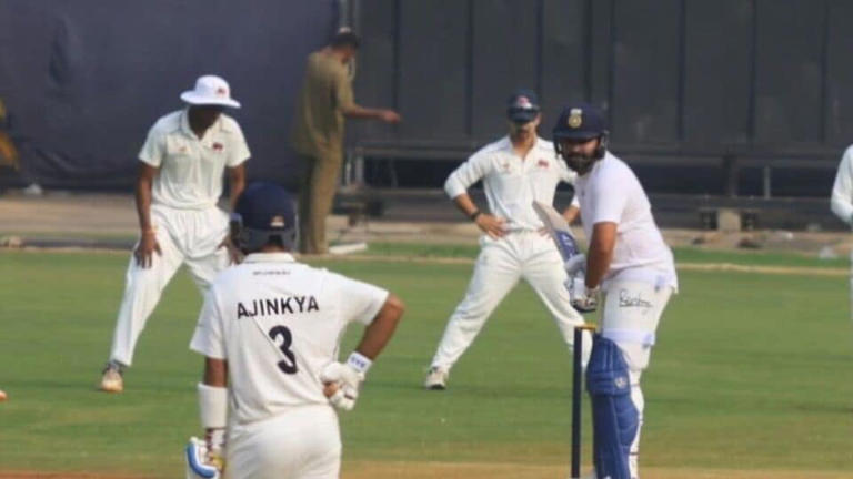 Rohit Sharma trains with Mumbai's Ranji Trophy team, bats with Ajinkya Rahane at MCA-BKC ground ...