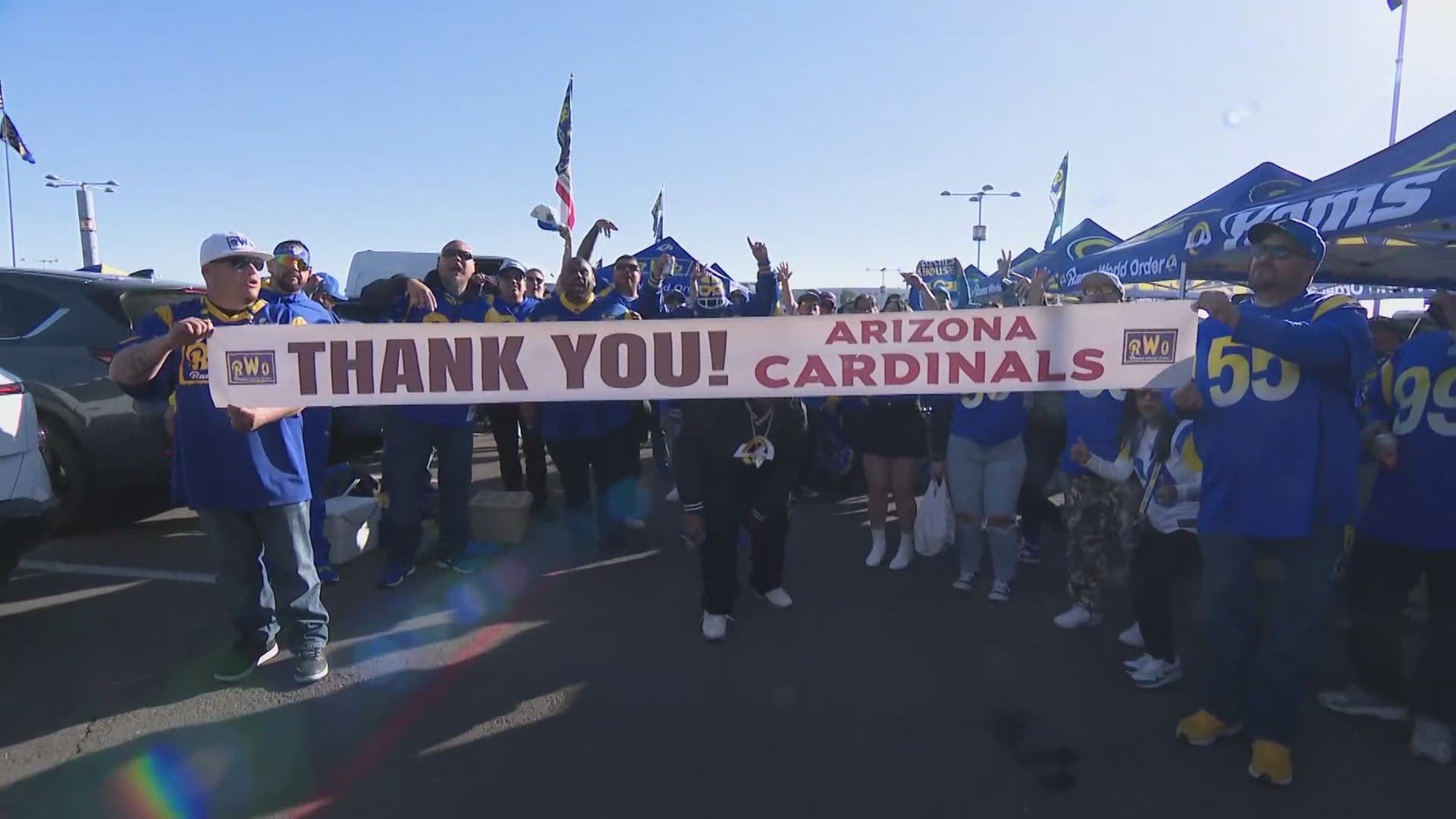 LA Rams fans take over State Farm Stadium for relocated playoff game