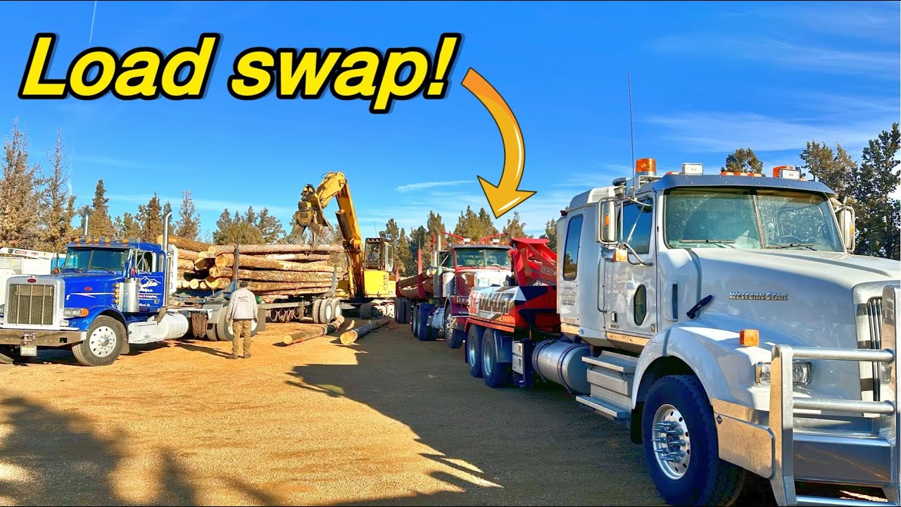 Loaded Logging Truck Blows a Rear End. Wreckers, Giant Machines, and ...