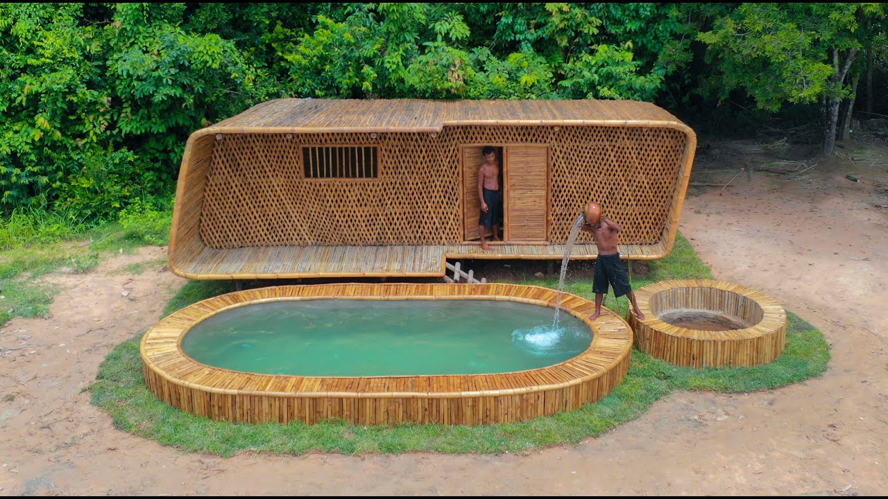 Building a Luxury Villa and Pool with Primitive Tools 🏡🌿