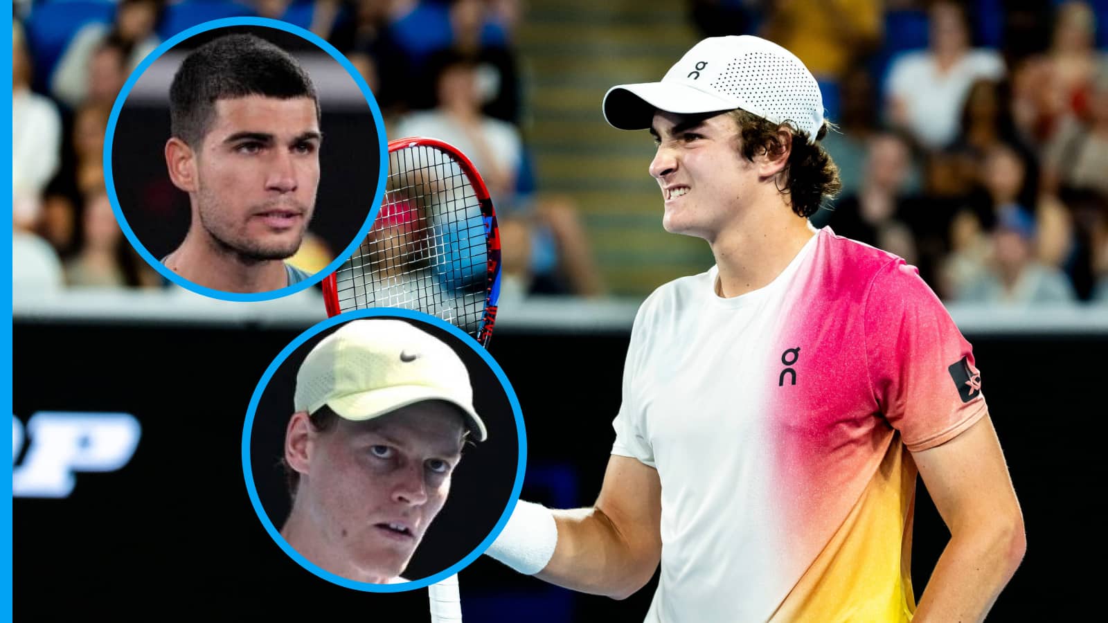 How does Joao Fonseca compare at 18 to Carlos Alcaraz and Jannik Sinner?