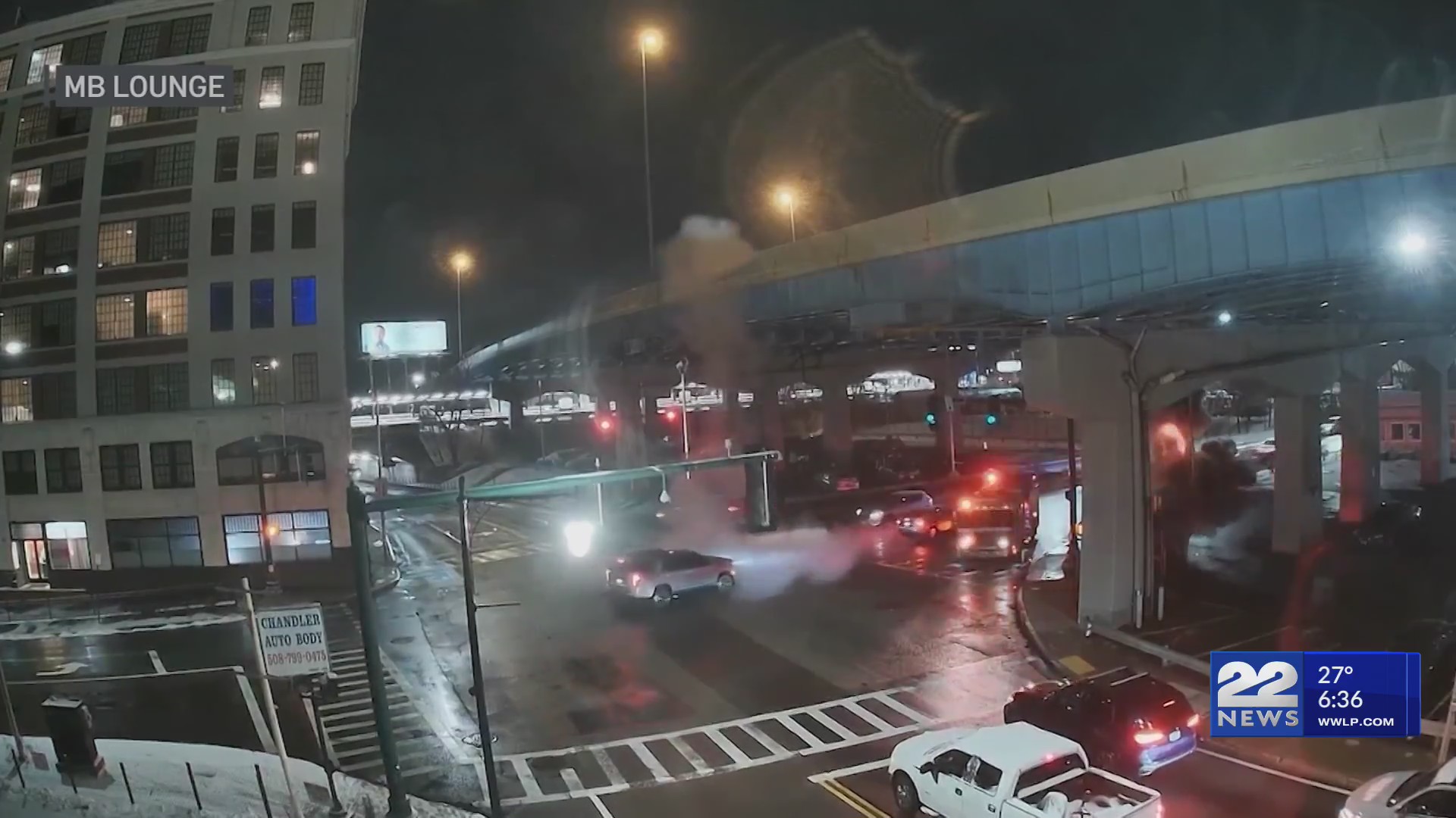 Manhole explosion in Worcester caught on camera