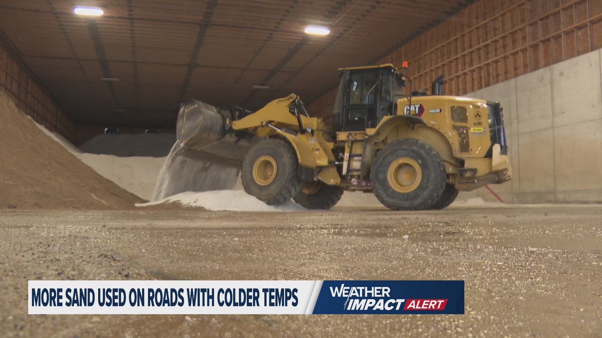Road crews spreading salt, sand mixture due to bitter cold