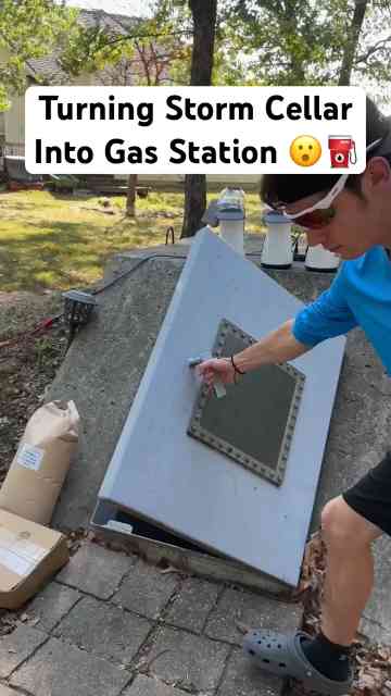 Turning storm cellar into gas station