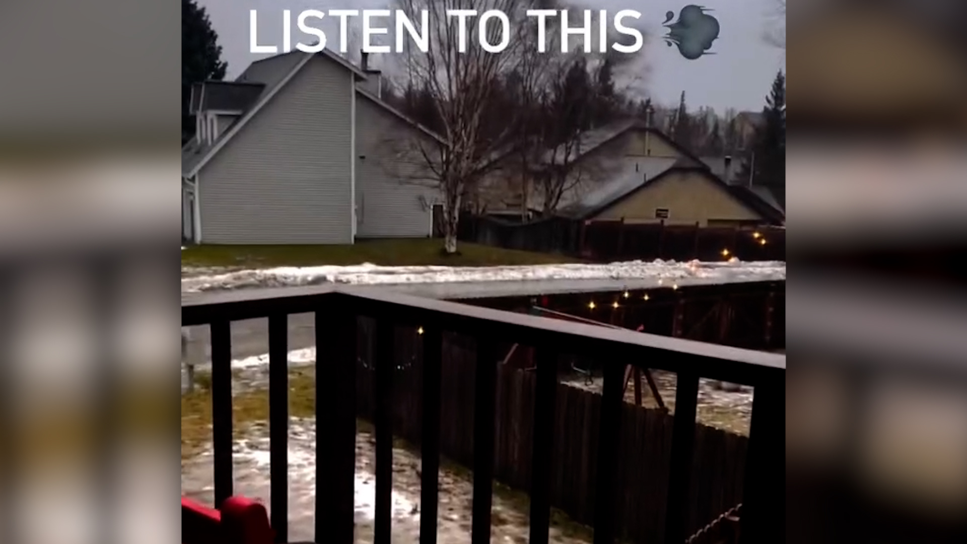 Howling winds, trees bending during Alaska wind storm