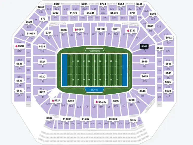 Lions vs. Commanders tickets: See the best prices, seats for 2025 NFC ...