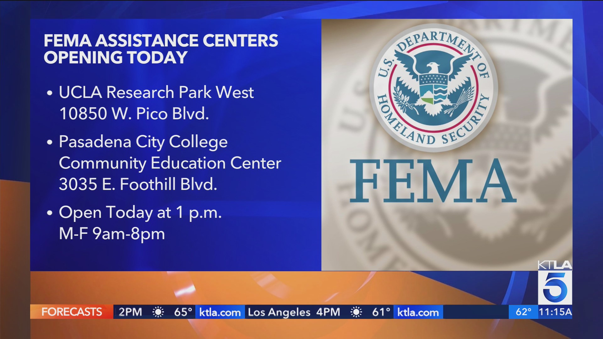 FEMA opening disaster recovery centers in Los Angeles area
