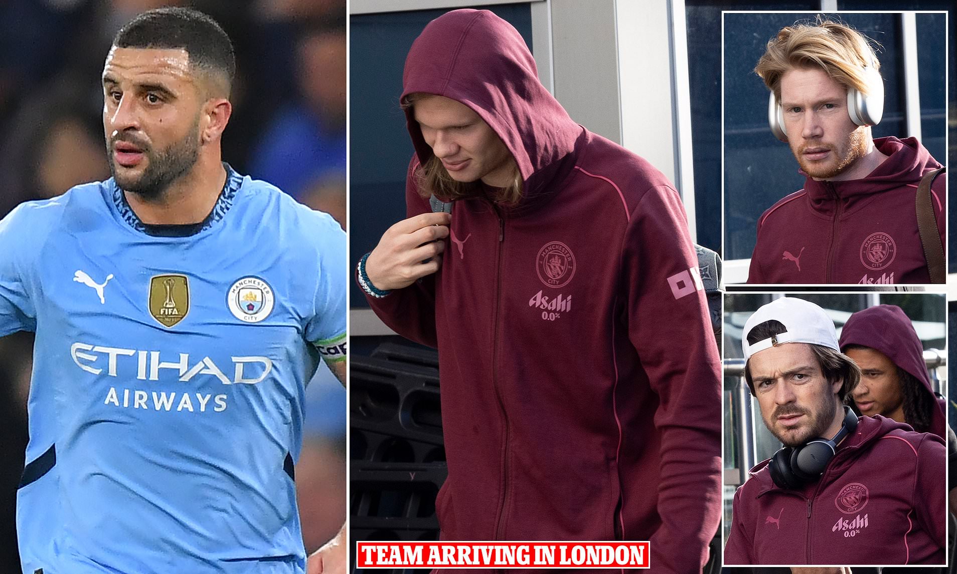 Kyle Walker left at home for Man City's game at Brentford tonight as ...