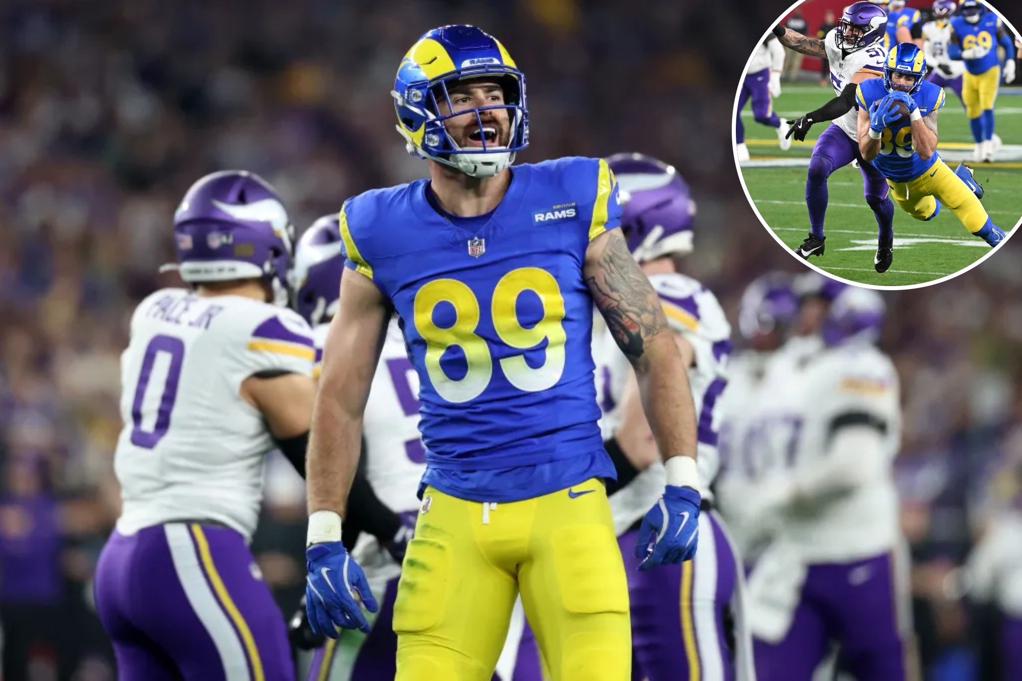 Rams tight end Tyler Higbee hospitalized for spitting up blood after ...