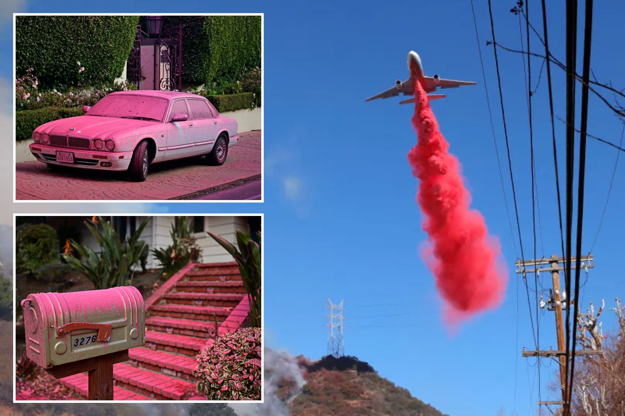 What is the pink fire retardant being dropped onto LA fires?