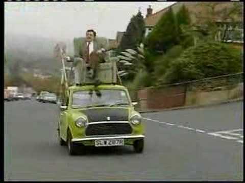 Mr. Bean Video - Mr. Bean driving on roof of a car