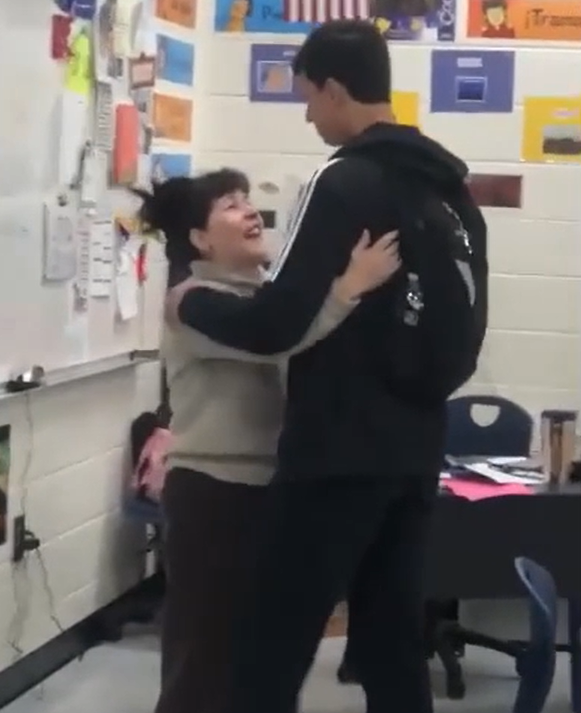 Teacher can't hide her excitement as student shares big news